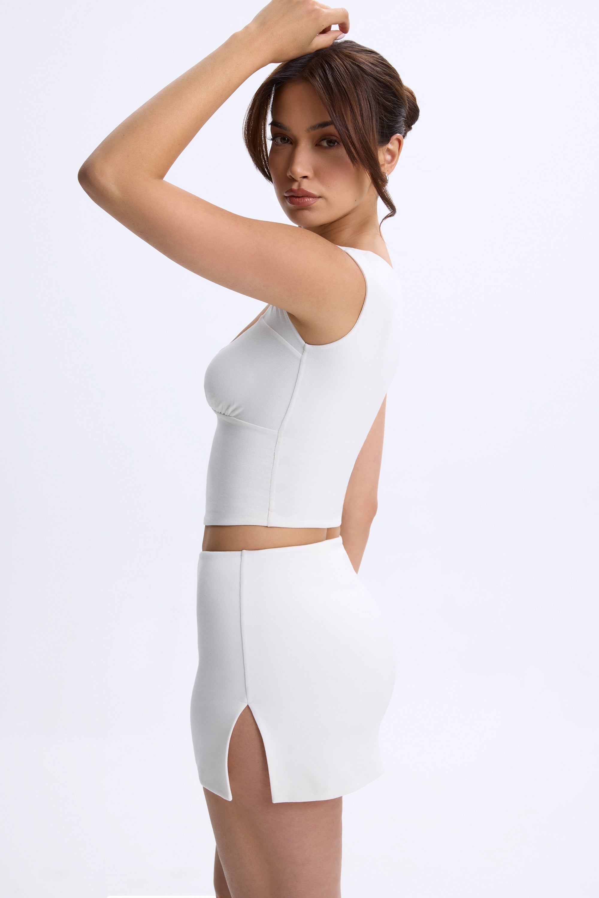 Mid-Rise Micro Mini Skirt in White | Oh Polly
