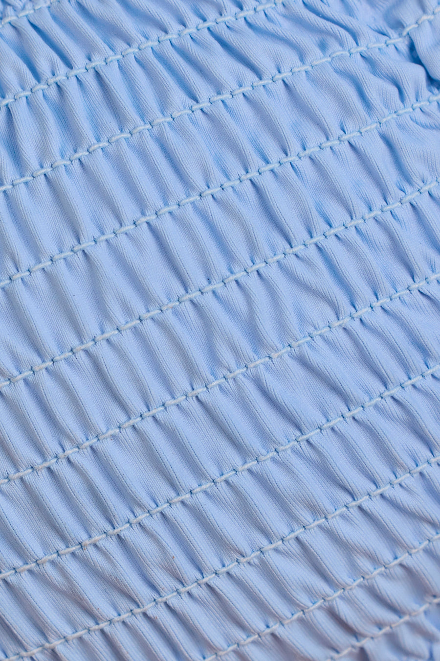 Crinkle Swim Strappy Bandeau Triangle Bikini Top in Sky Blue | Oh Polly